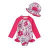 Bobifish Baby Girls Swimsuit Sweet Zipper Long Sleeve One Piece ...