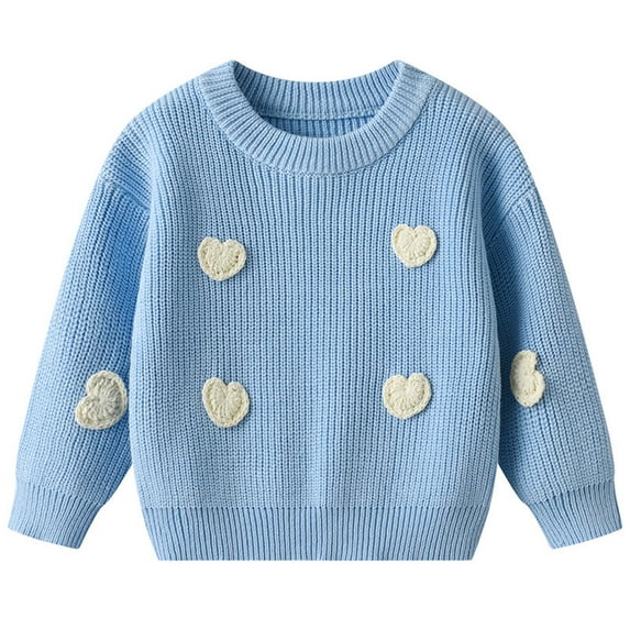 Bobifish Baby White Crew Neck Sweater Red Heart Applique Long Sleeve ...
