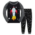 Bobifish Big Boys 2 Piece Sleepwear Set Black & Gray Rocket Star Print ...