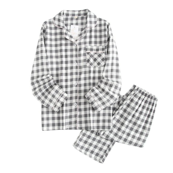 Bobifish Big Boys Girls Plaid Holiday Long Sleeve Sleepwear Button Down ...