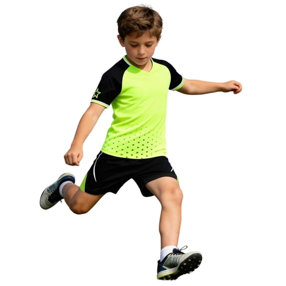 Bobifish Big Boys Soccer Uniform Set Breathable Quick Dry Color Block ...