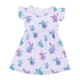 Bobifish Big Girls Dresses Ruffle Sleeve Crew Neck Printed Gathered ...