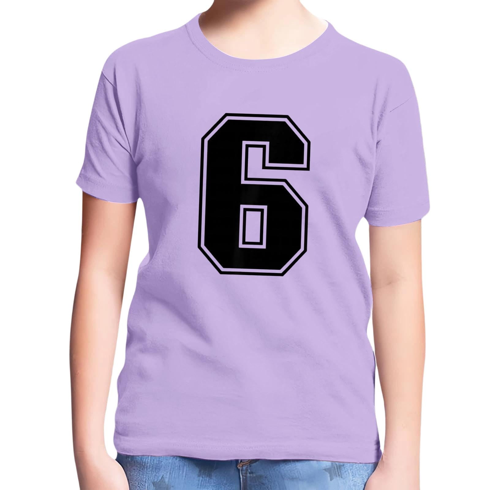 Bobifish Boys T-Shirts Casual Number Six Graphic Print Short Sleeve ...