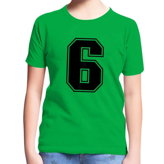 Bobifish Boys T-Shirts Casual Number Six Graphic Print Short Sleeve ...