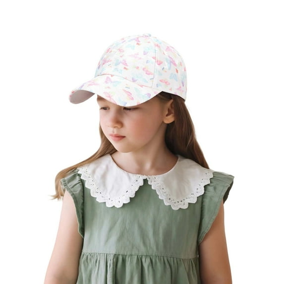 Bobifish Girls Baseball Gradient Color Butterfly Print Sun Protection ...