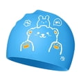 Bobifish Girls Swim Cap Cartoon Waterproof Silicone Bathing Cap Ear ...