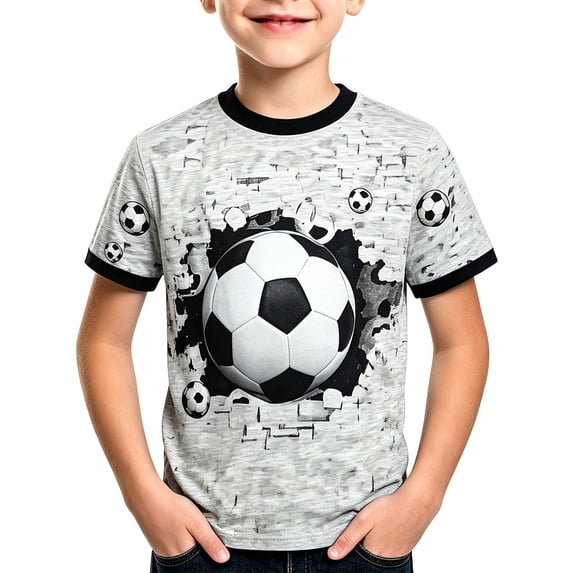 Bobifish Little Boys Jersey Tee Retro Short Sleeve Ringer Neck Soccer ...