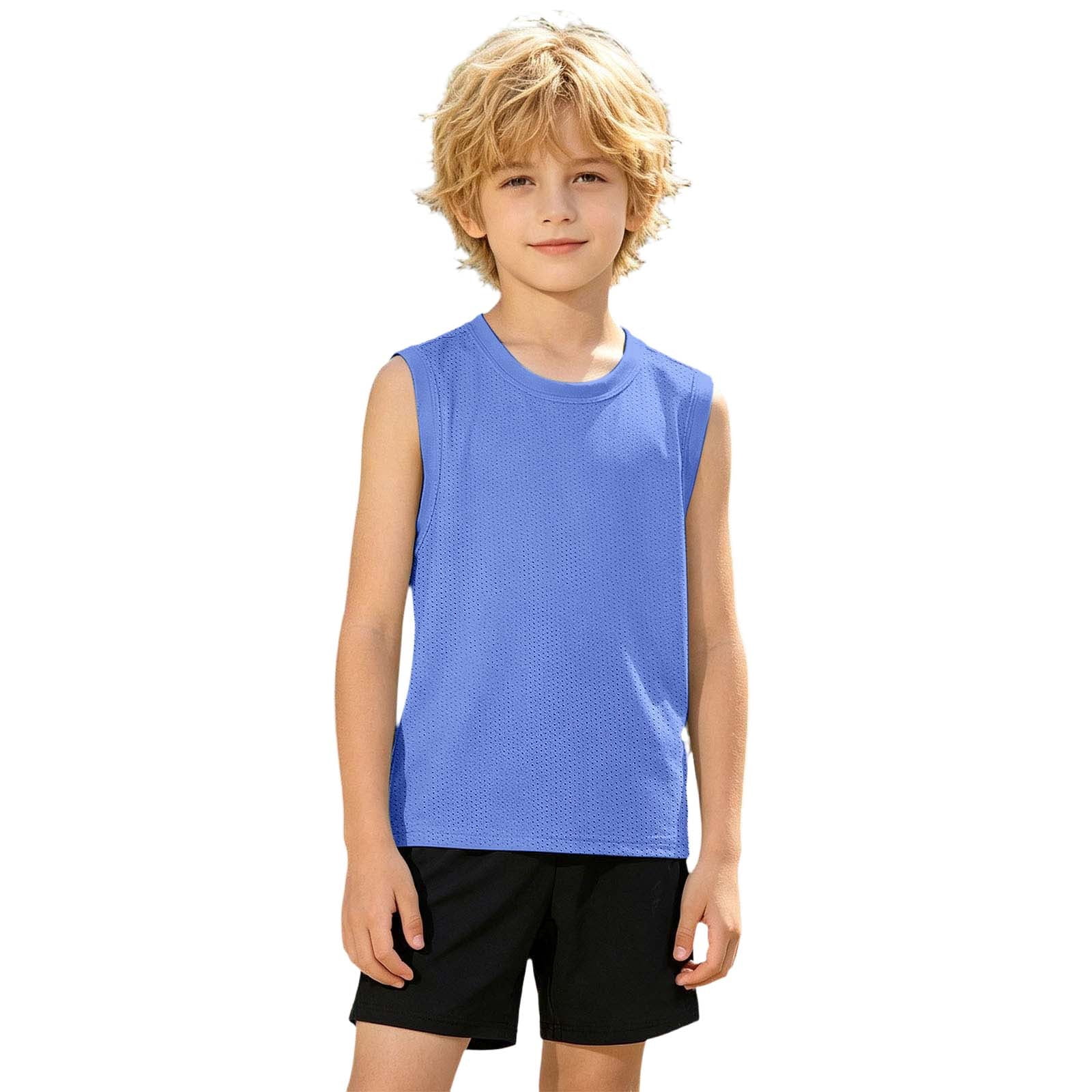Bobifish Little Boys Sport Tee Cool Lightweight Sleeveless Crew Neck ...