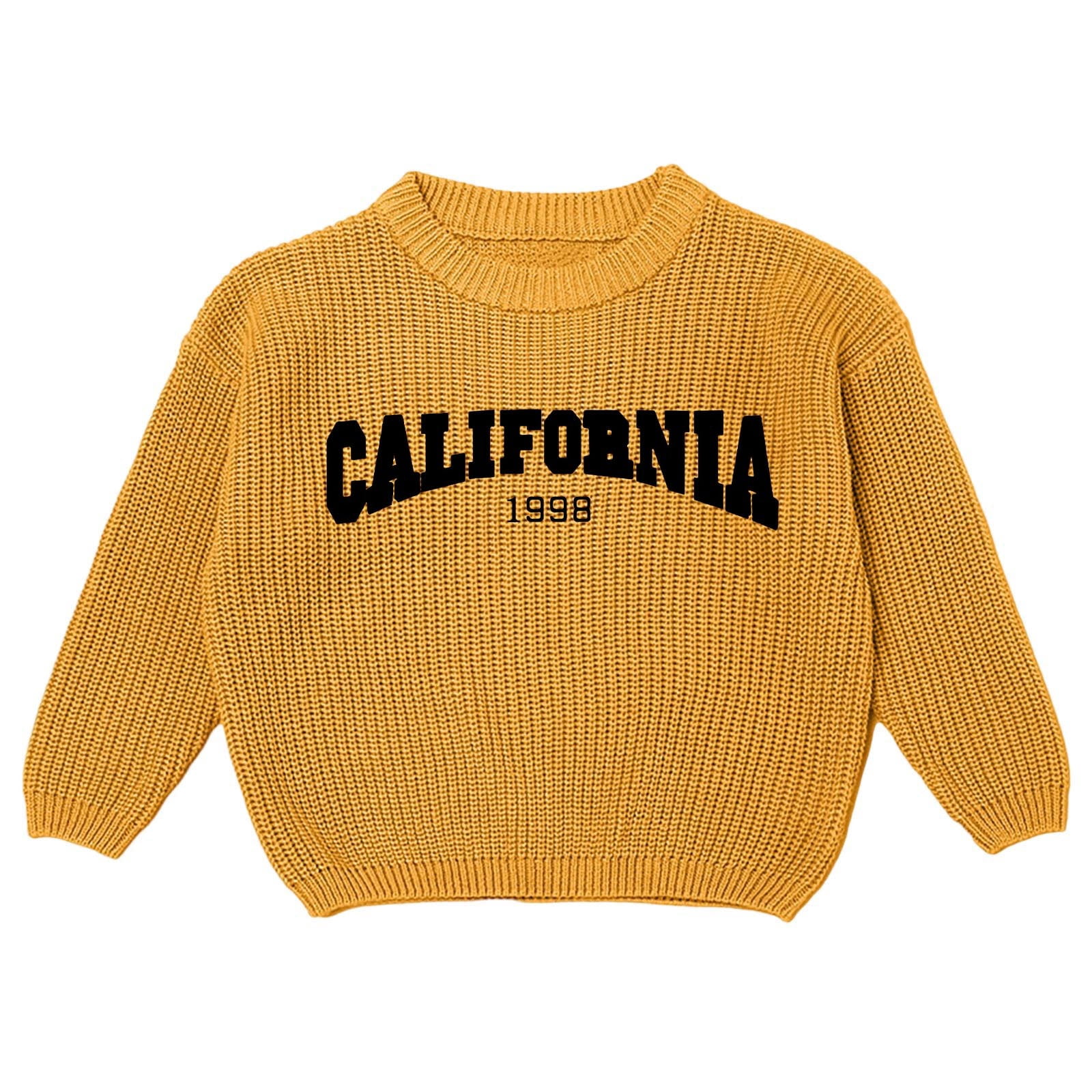 Bobifish Little Girls Dark Green Ribbed Sweater “CALIFORNIA 1998 ...