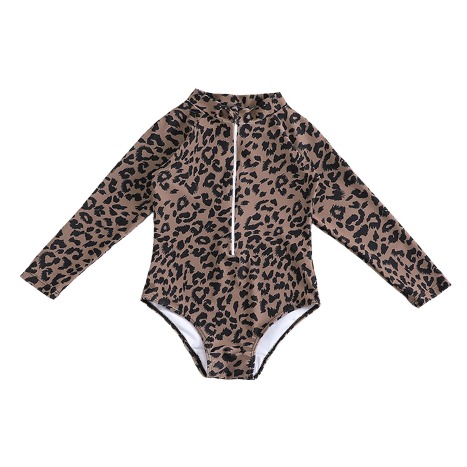 Bobifish Little Girls One Piece Rash Guard Swimsuit Stand Collar Half ...