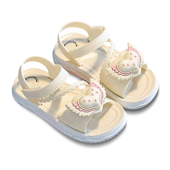 Bobifish Little Girls Open Toe Sandals Heart Wing Lightweight Eva ...