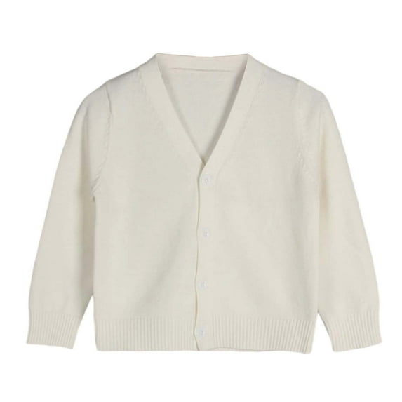 Bobifish Little Girls V-Neck Cardigan Sweater Contrast Button Down Long ...