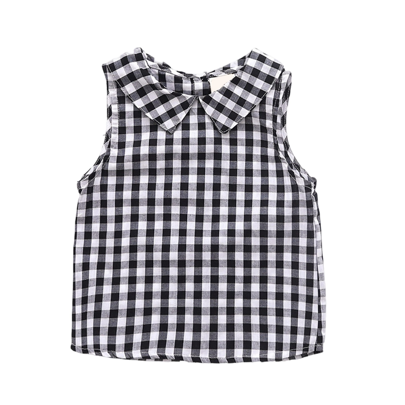 Bobifish Newborn Girls Tank Crew Neck Sleeveless Plaid Undershirts Soft ...