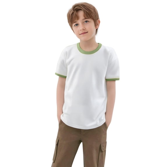 Bobifish Toddler Boys Basic T-Shirts Simple Short Sleeve Crew Neck ...
