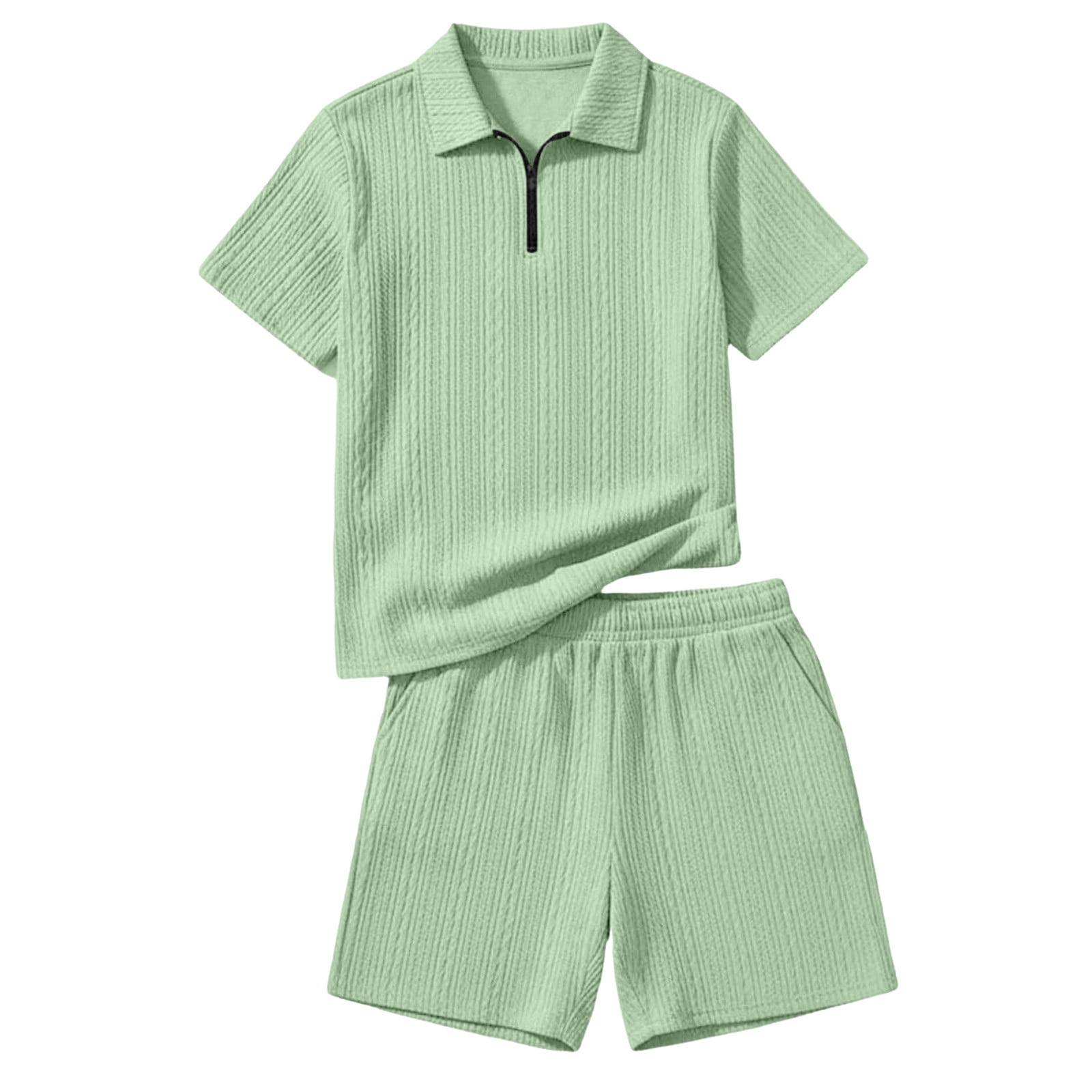 Bobifish Toddler Boys Polo Set Soft Ribbed Half Zip Short Sleeve Shirt ...