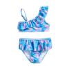 Bobifish Toddler Girls Swimsuit Lovely Ruffle Scale One Shoulder Bikini ...