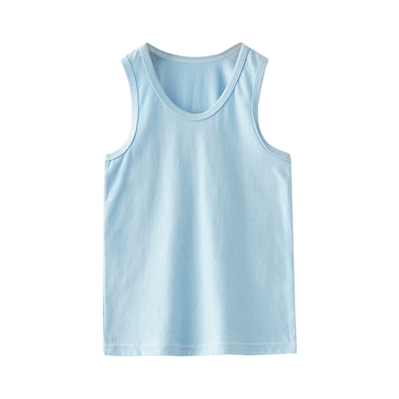 Bobifish Toddler Girls Tank Crew Neck Sleeveless Solid Base Shirts Soft ...
