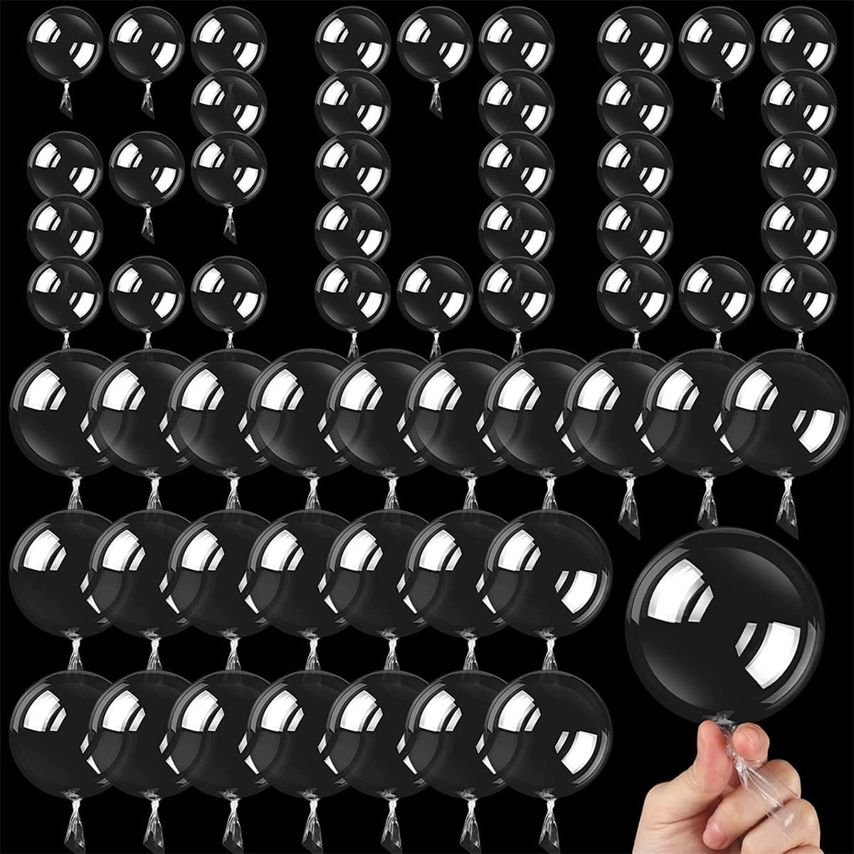 Bobo Balloons, 100 pack Pre Stretched 5 inch Mini Clear Balloons for ...