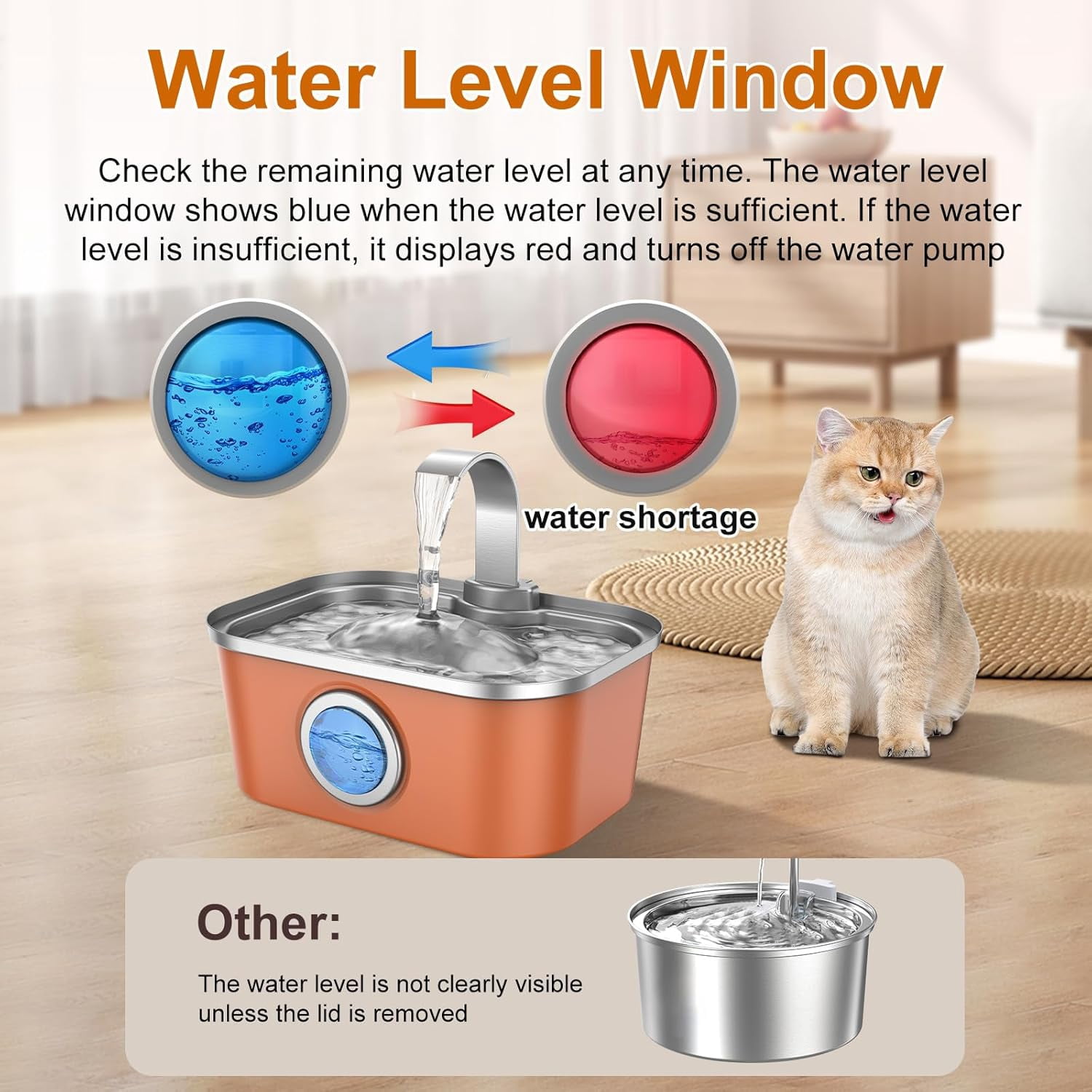 Bobo&Dragon Automatic Stainless Steel Water Fountain for Cat & Dog in ...