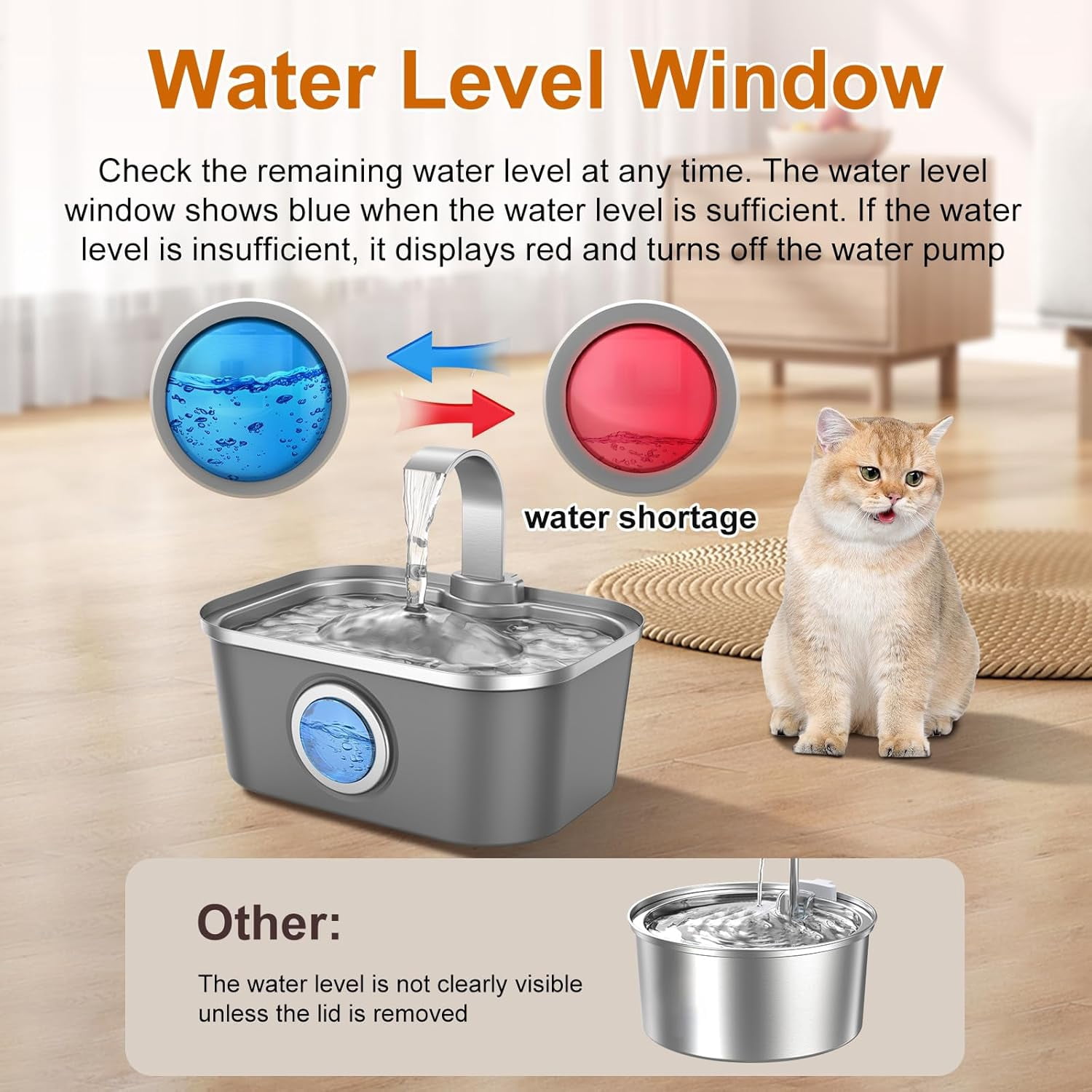 Bobo&Dragon Automatic Stainless Steel Water Fountain for Cat & Dog in ...
