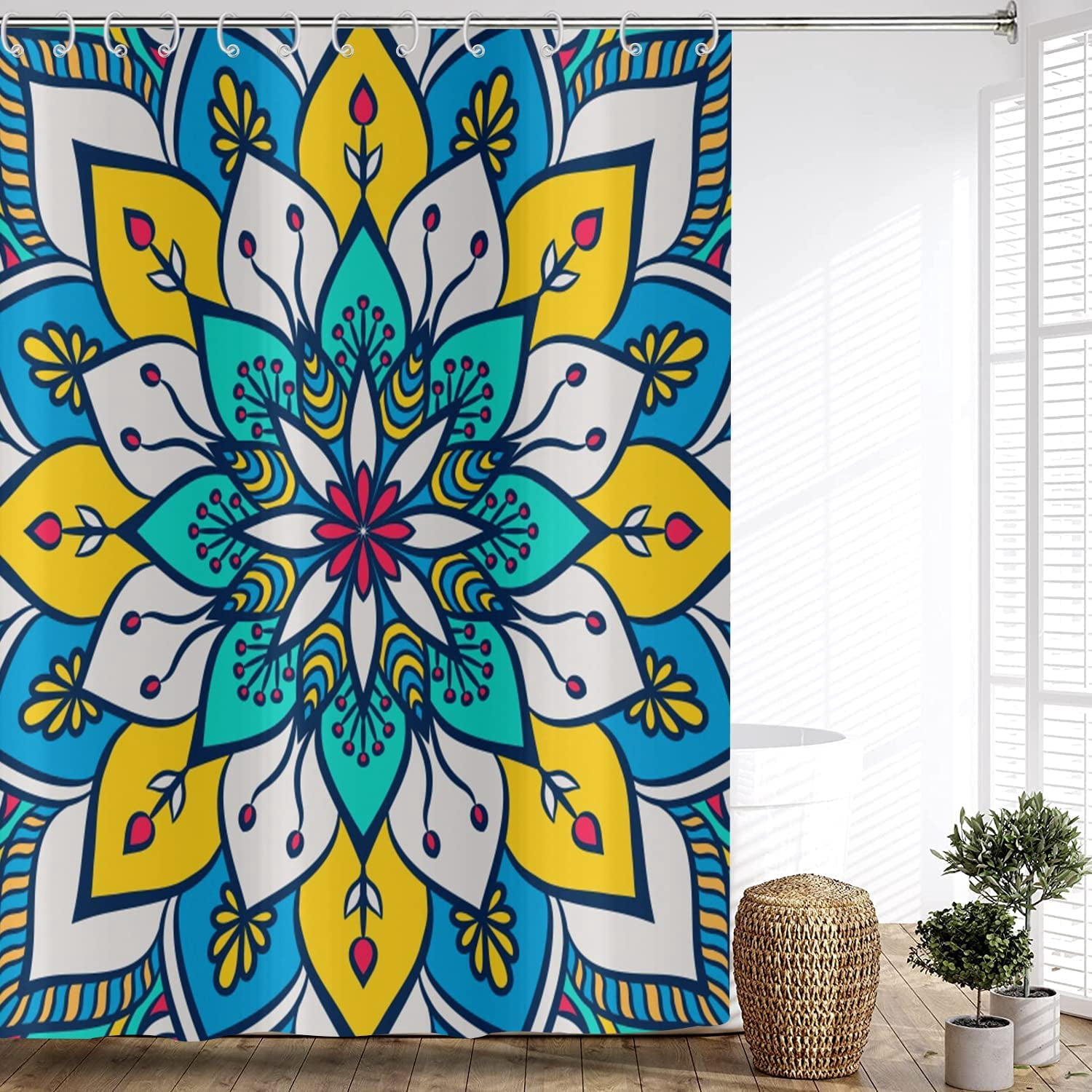 Bobo Shower Curtain Set for Bathroom Minimalist Decor Bohemian Flower ...