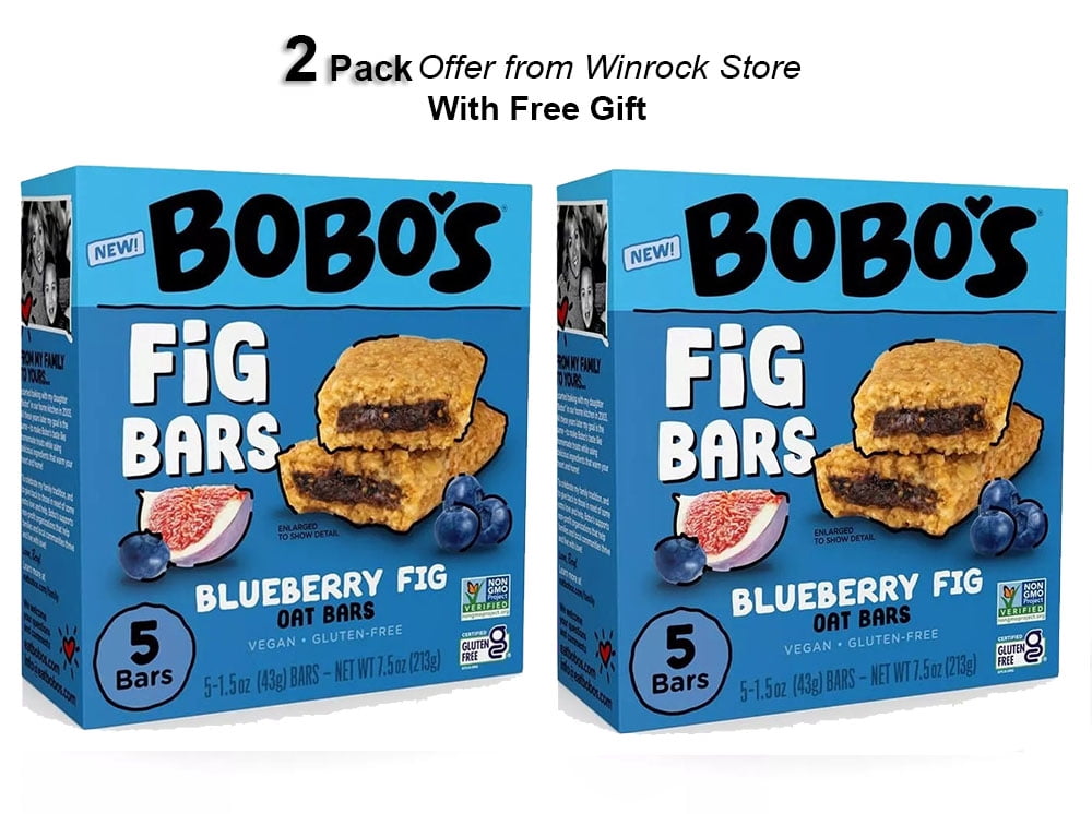 Bobo’s Fig Bar - Blueberry Flavoured Figs Oat Bars7.05 oz 5 Count (2 ...