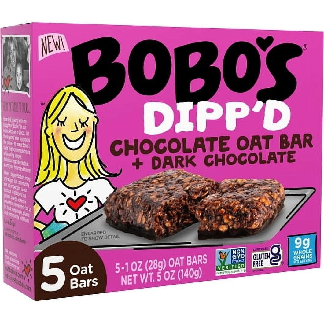 Bobo's Oat Bars Dipp'd - Chocolate With Dark Chocolate, 5 oz - Case of ...