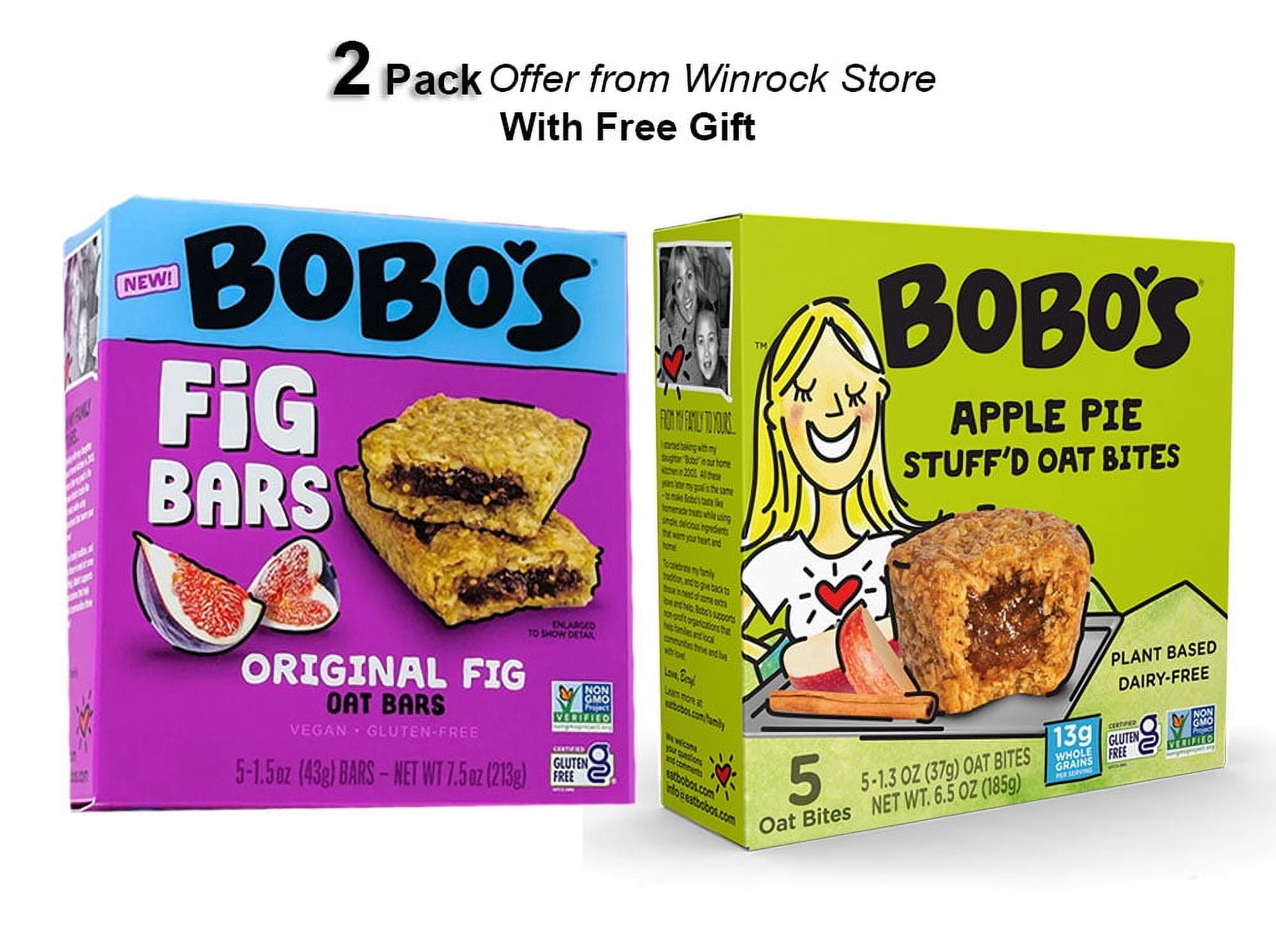 Bobo's Oat Bites, Apple Pie Stuff'd, 5 Pack of 1.3 oz bars & Bobo’s Fig ...