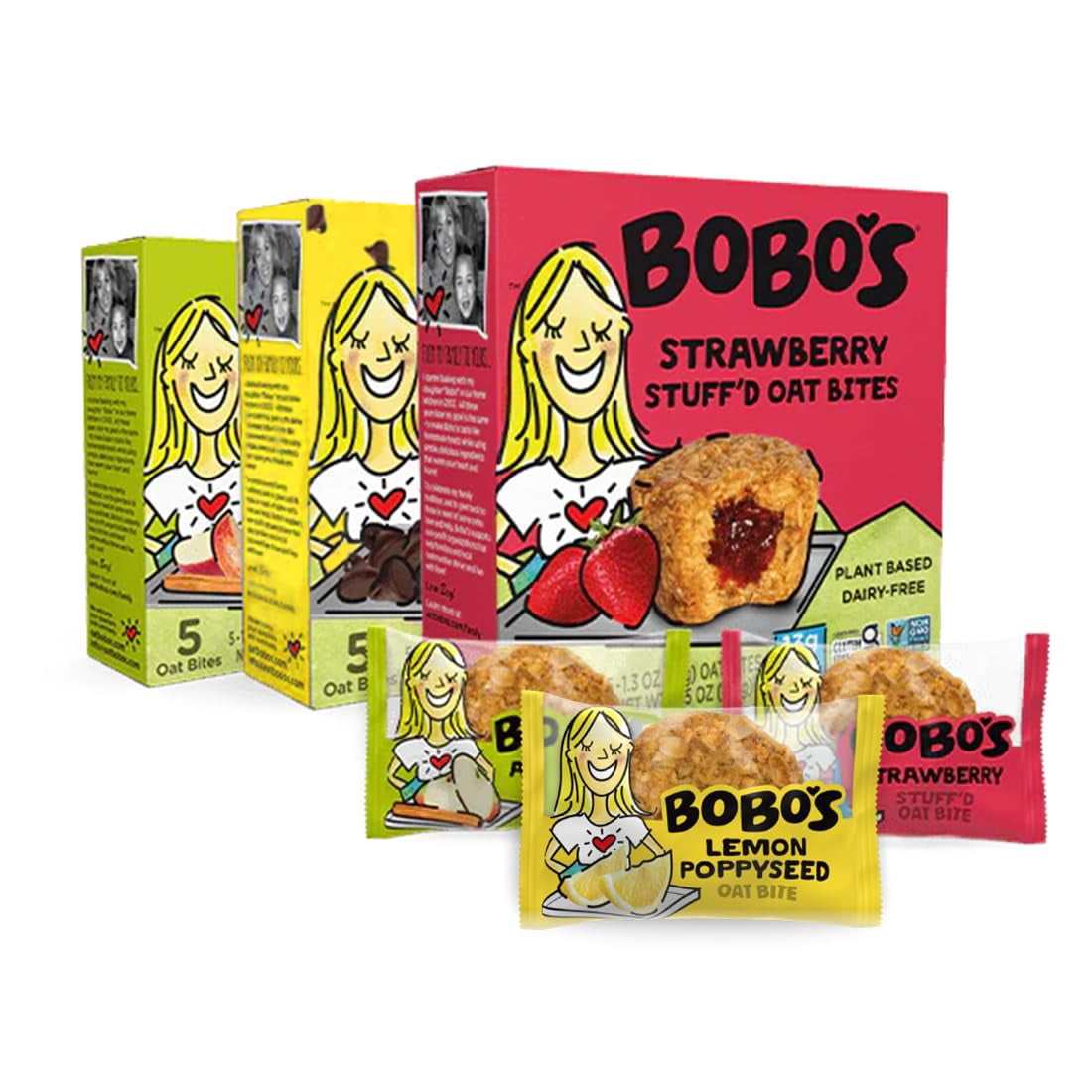 Bobo's Oat Bites Stuff'd Variety Pack (Strawberry, KMC2Lemon Poppyseed ...