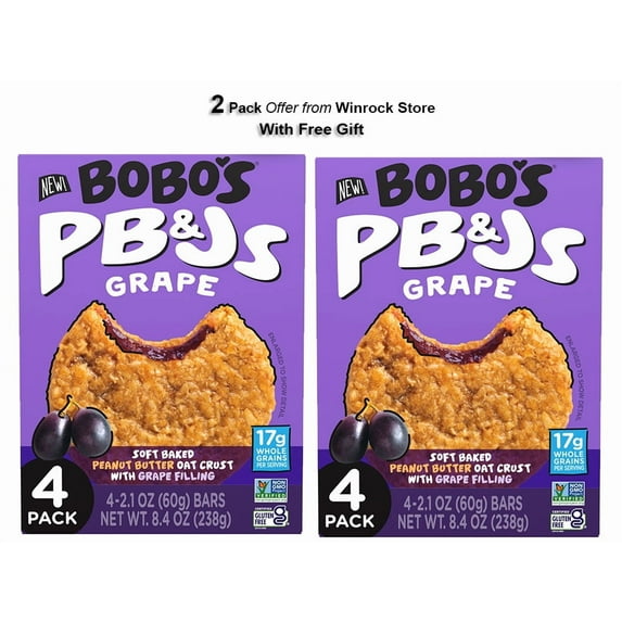 Bobo's PB&Js, Peanut Butter Oat Crust With Grape Filling, 8.4 oz oat ...