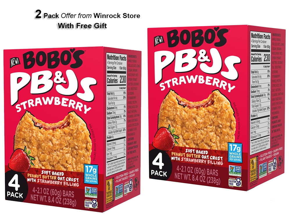 Bobo's PB&Js, Peanut Butter Oat Crust With Strawberry Filling, 4 Pack ...