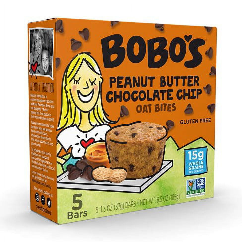 Bobo's Peanut Butter Chocolate Chip Bites- 6.5oz | Pack of 6 - Walmart.com