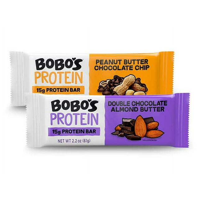 Bobo's Protein Bar Variety MMF7 Pack, Chocolate Chip Peanut Butter (6 ...