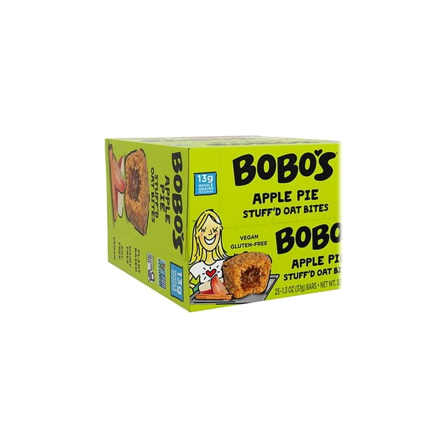 Bobo's Stuff'D Apple Pie Oat Bites, 1.3 oz Bar, 25/Box - Walmart.com
