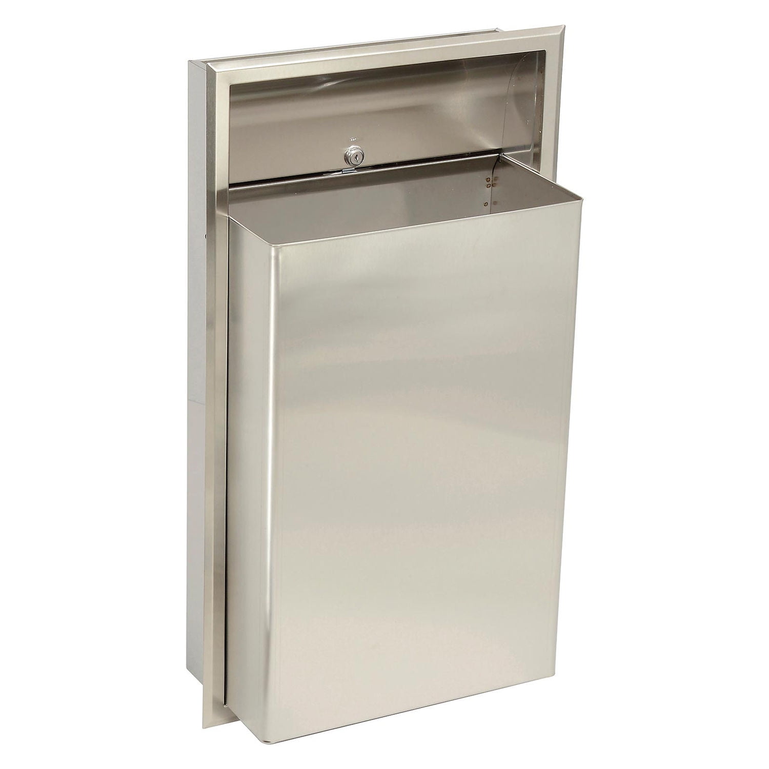 Bobrick ClassicSeries Stainless Steel Recessed Trash Can 12 Gallon ...