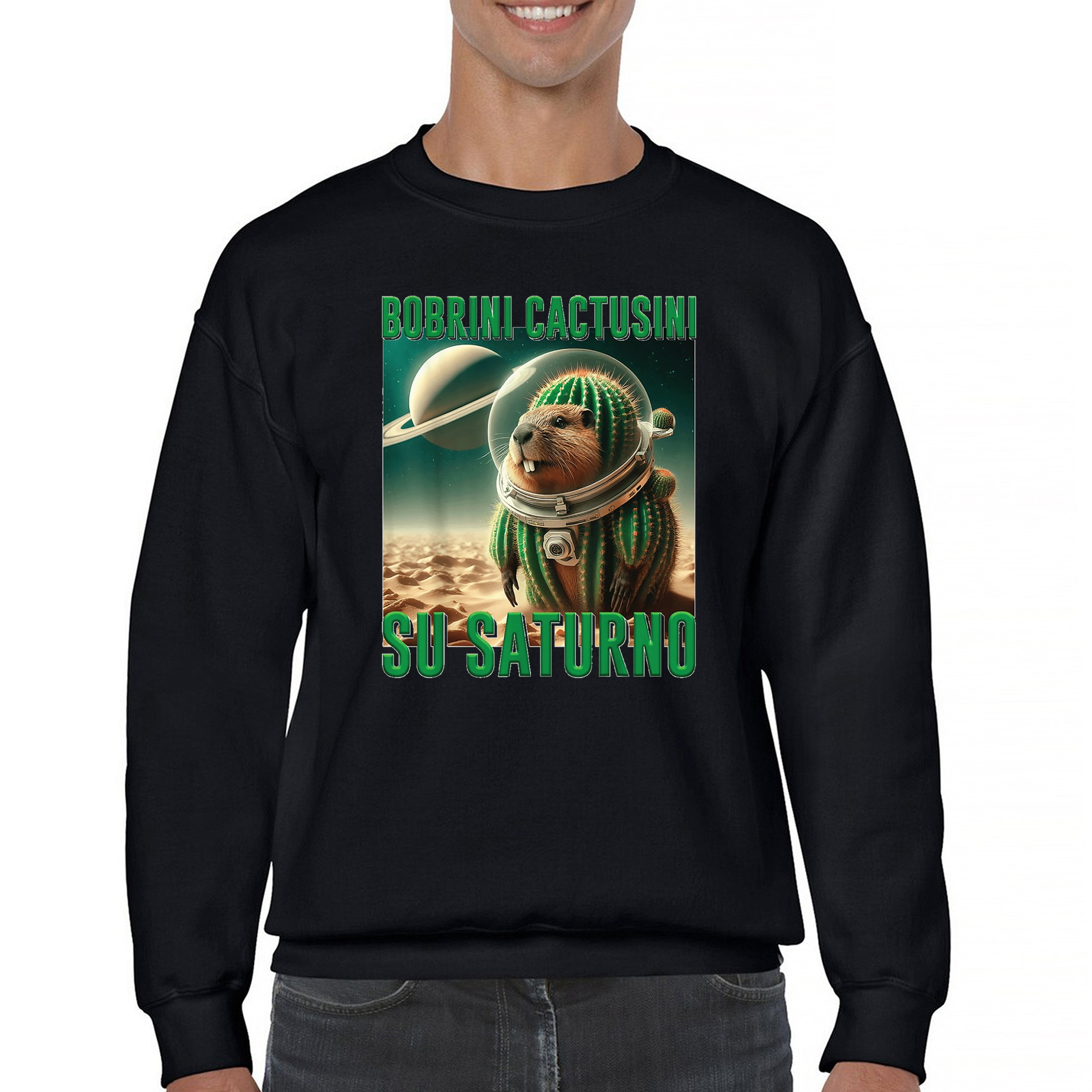 Bobrini Cactusini Su Saturno Crewneck Sweatshirt Italian Brainrot Gen Z ...