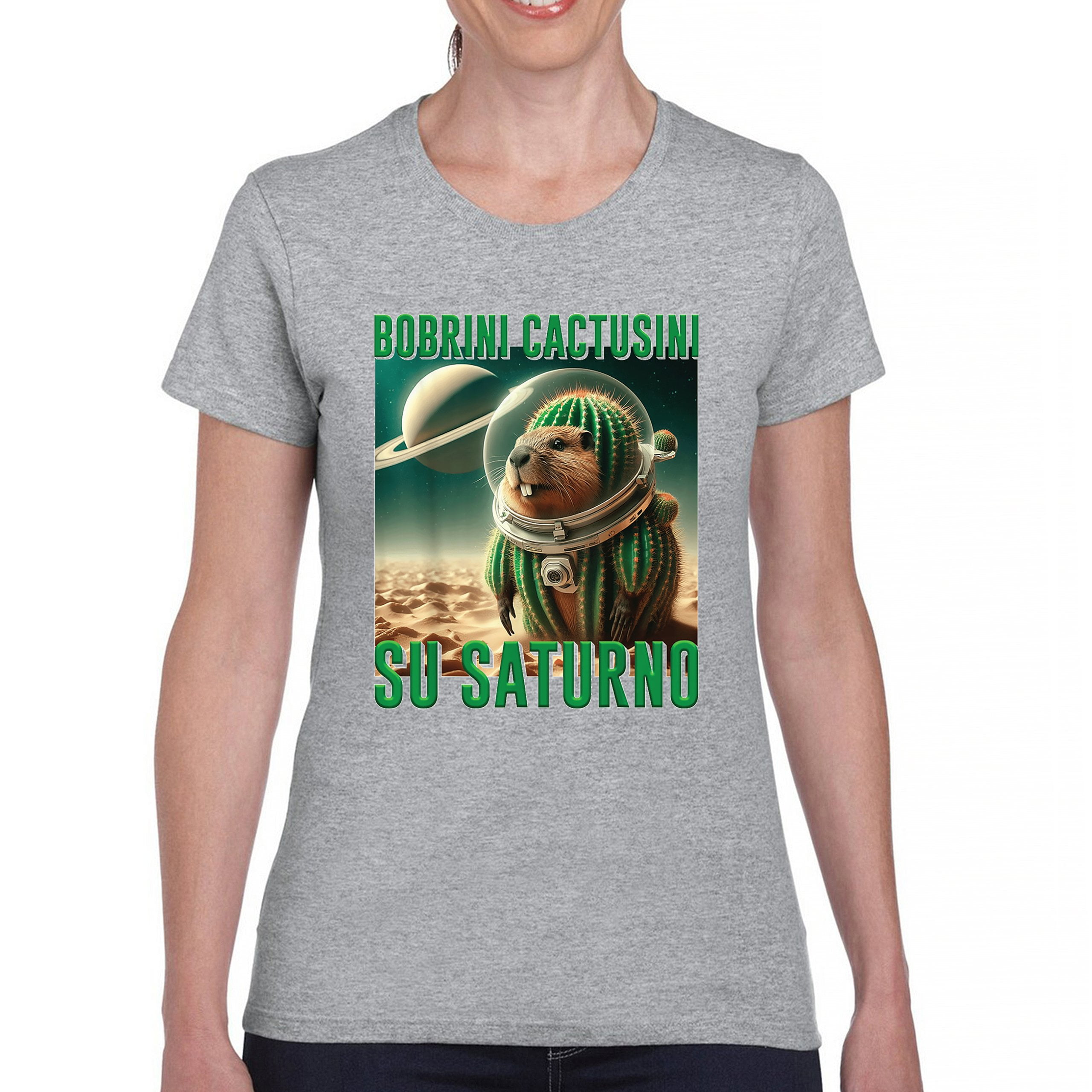 Bobrini Cactusini Su Saturno T-Shirt Italian Brainrot Gen Z Meme Women ...
