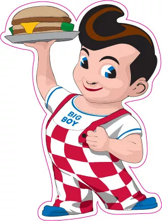 Bobs Big Boy Burger Logo Sticker Window Decal Phone Decal Water Bottle ...