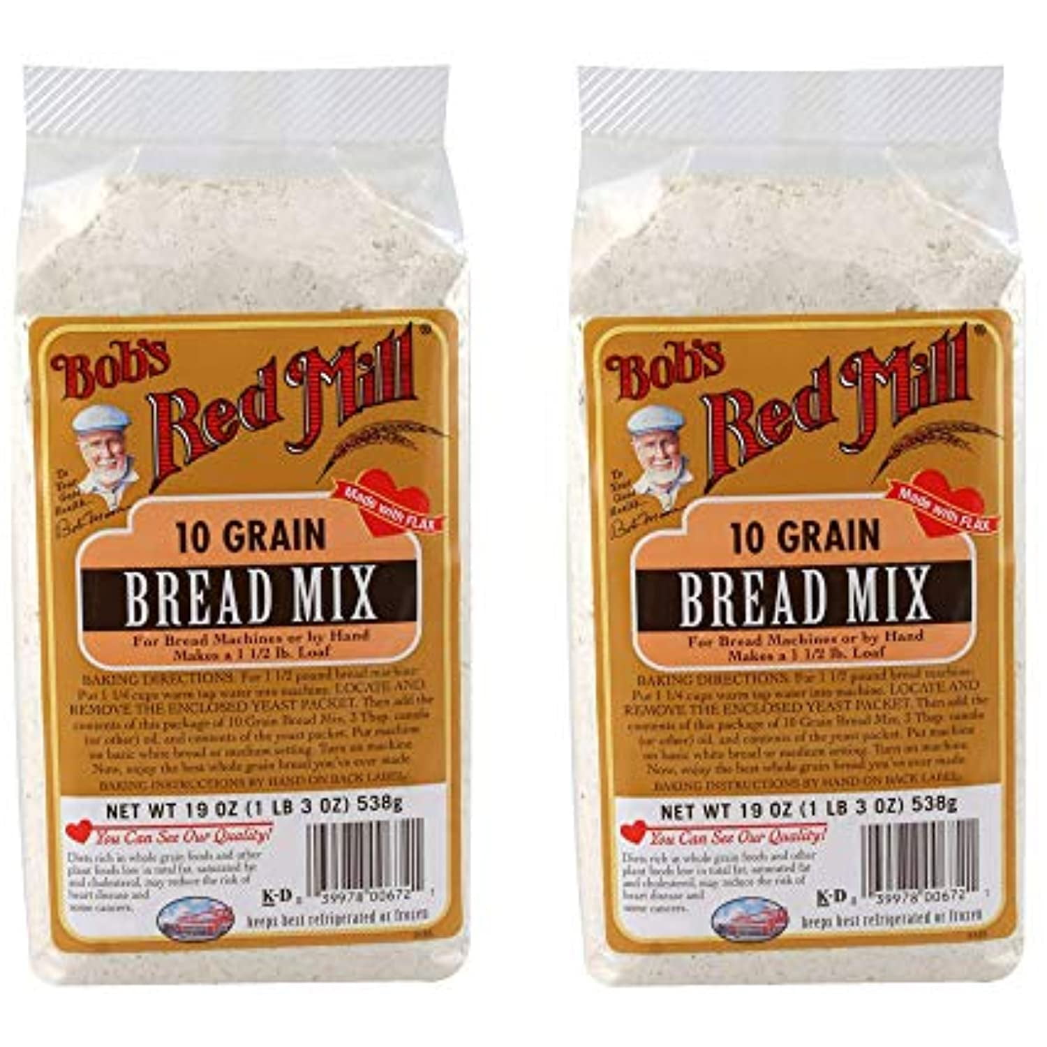 Bobs Red Mill Bread Mix, 10 Grain With Yeast Packet, 19 Ounce (Pack Of 2) - Walmart.com