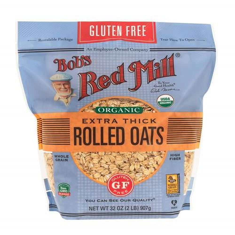 Bobs Red Mill Gluten Free Organic Extra Thick Rolled Oats, 32Oz (Pack ...