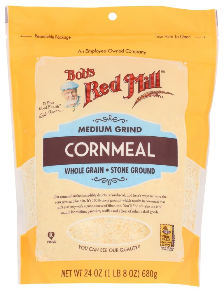 Bobs Red Mill Medium Cornmeal, Whole Grain Stone Ground, 24 Ounce (Pack ...