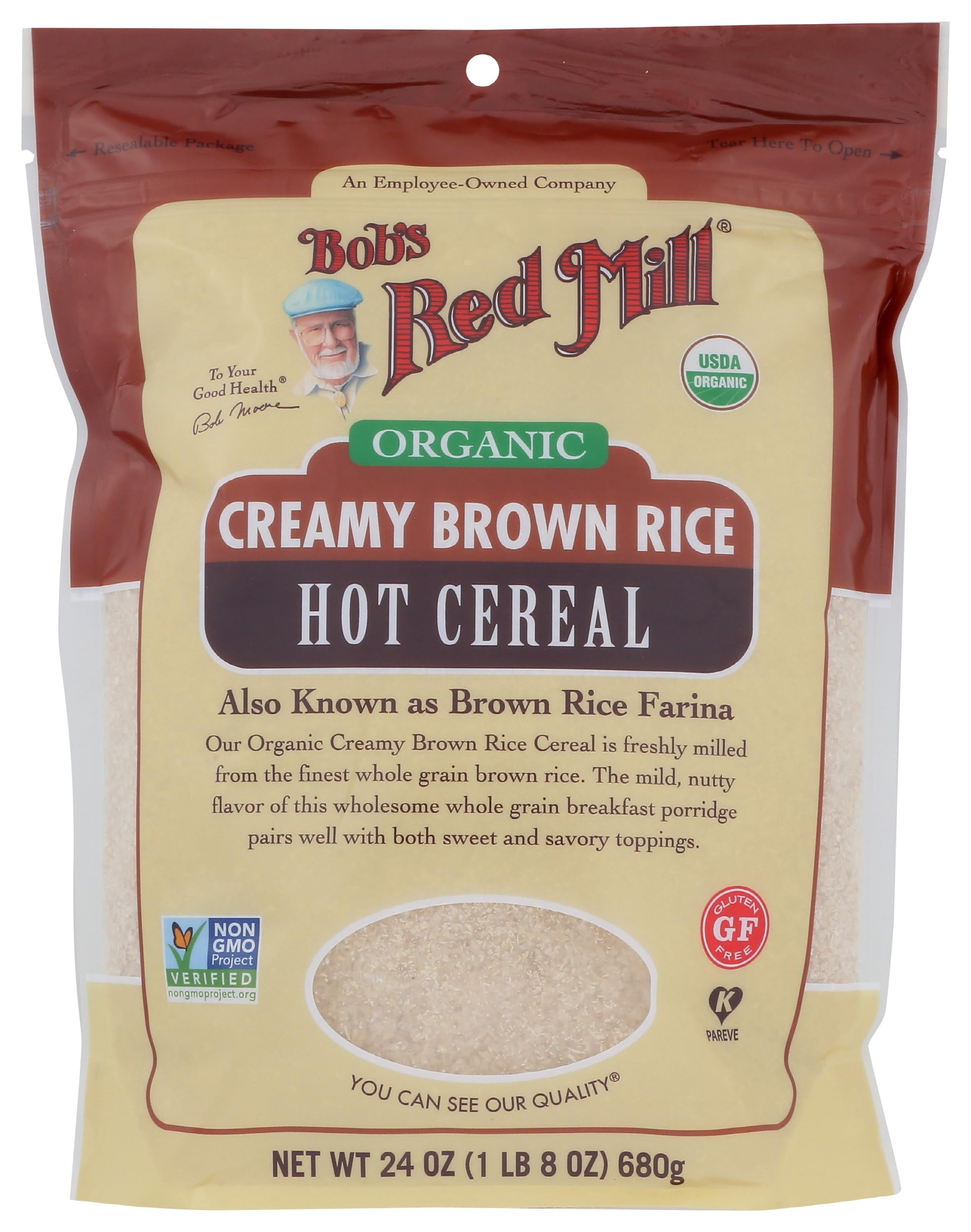 Bob's Red Mill Organic Brown Rice COC1Hot Cereal, 24oz (Pack of 1 ...