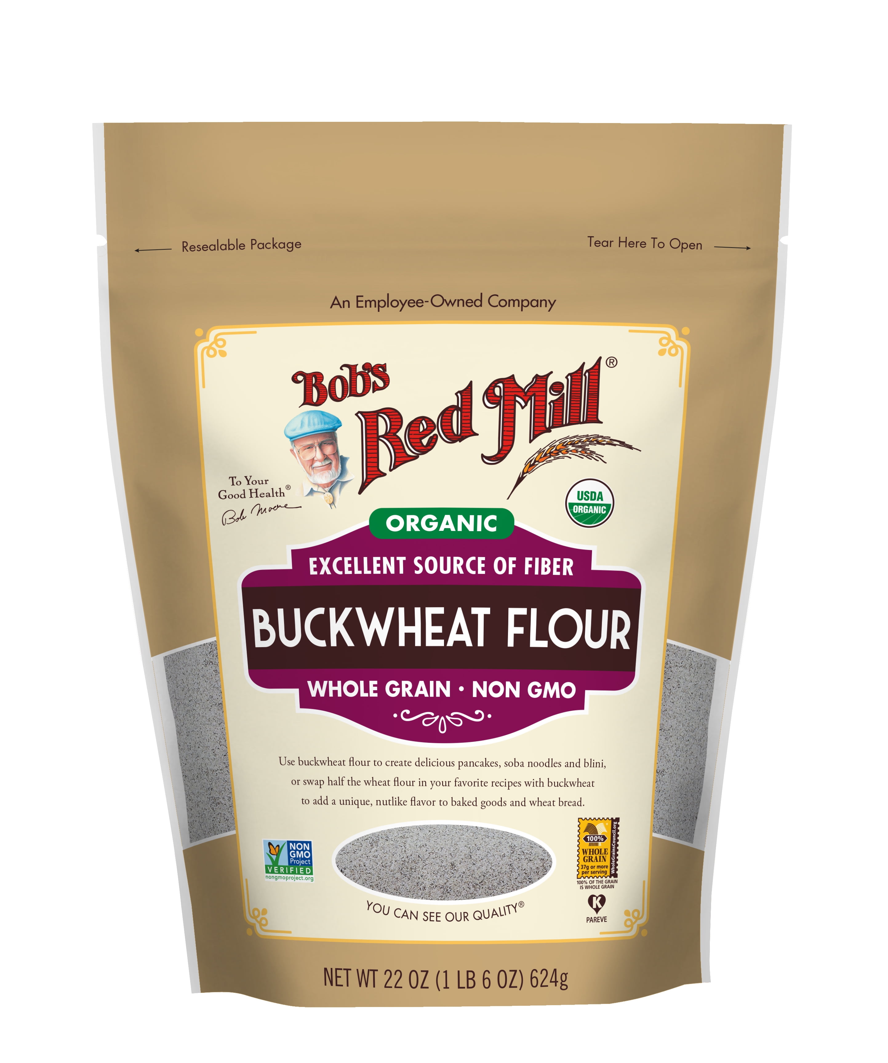 Bobs Red Mill Organic Buckwheat Flour, 22 Ounce -- 4 per case ...