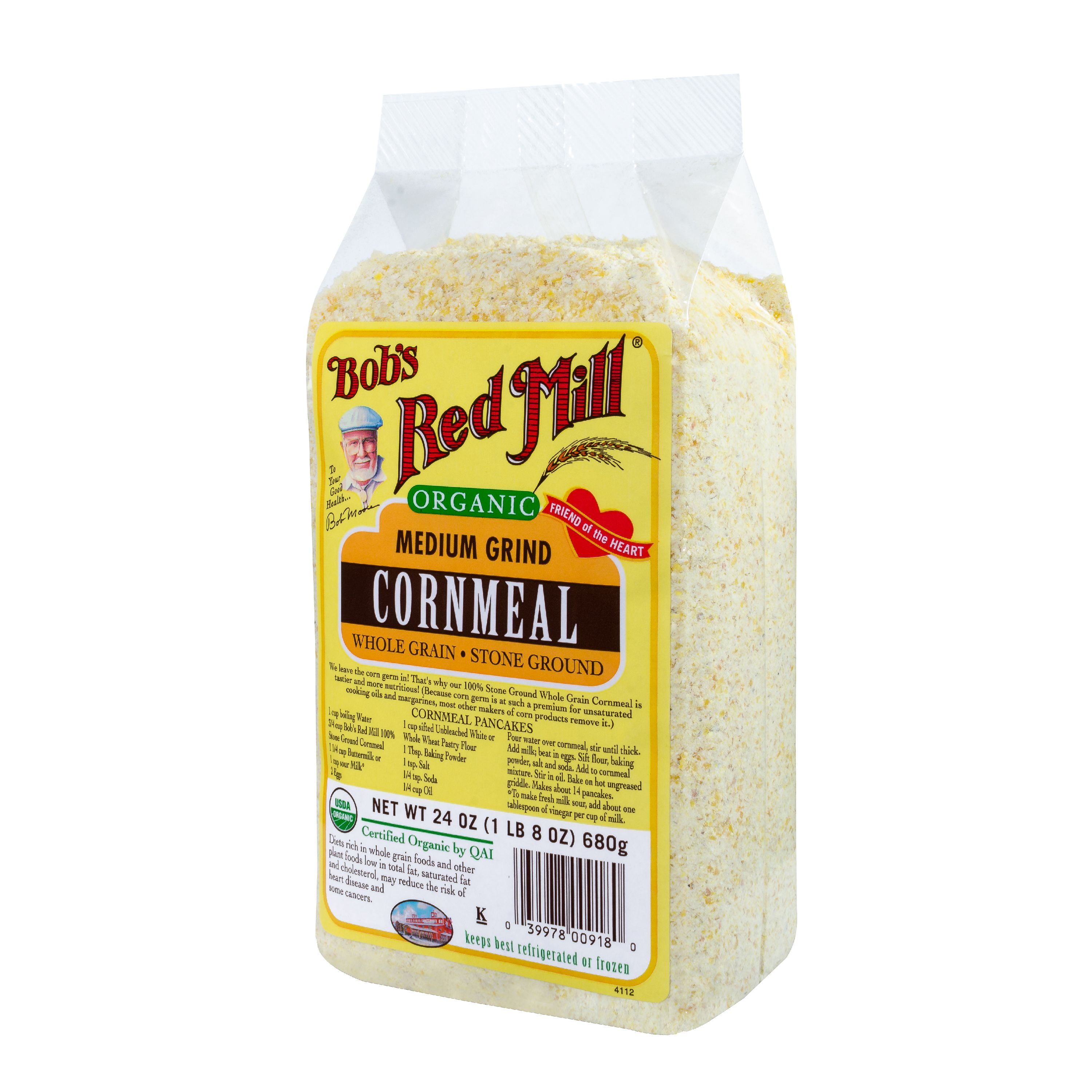 Bobs Red Mill Organic Cornmeal, Medium, 24 Oz - Walmart.com