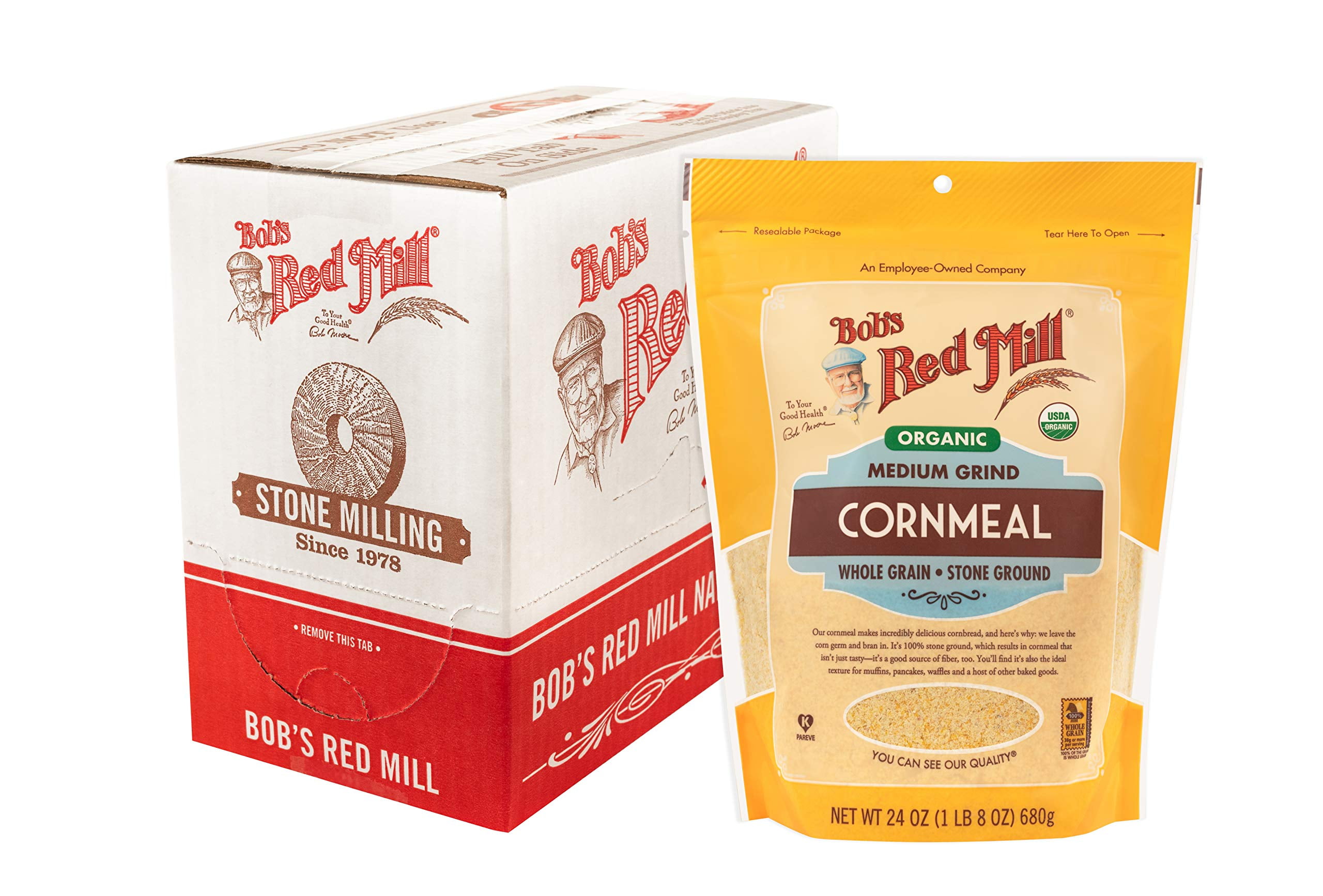 Bobs Red Mill Organic Medium Grind Cornmeal, 24-Ounce (Pack Of 4 ...