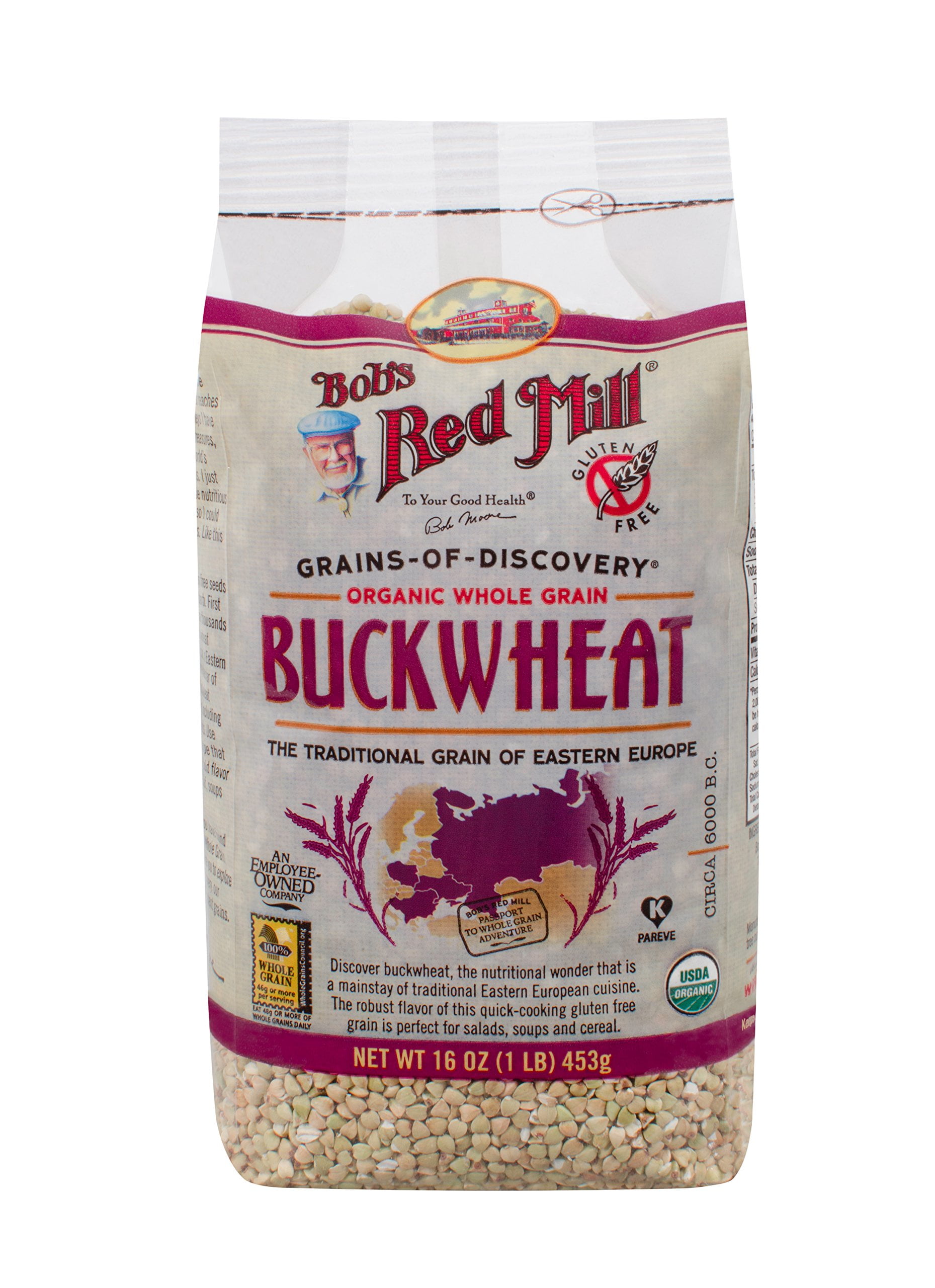 Bobs Red Mill, Organic Whole Grain Buckwheat Groats, Gluten Free, 16 ...