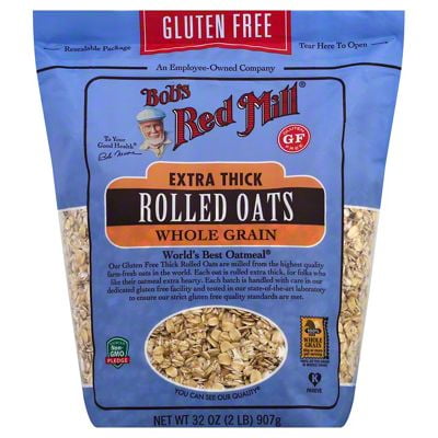 Bobs Red Mill Whole Grain Extra Thick Rolled Oats, 32 oz - Walmart.com