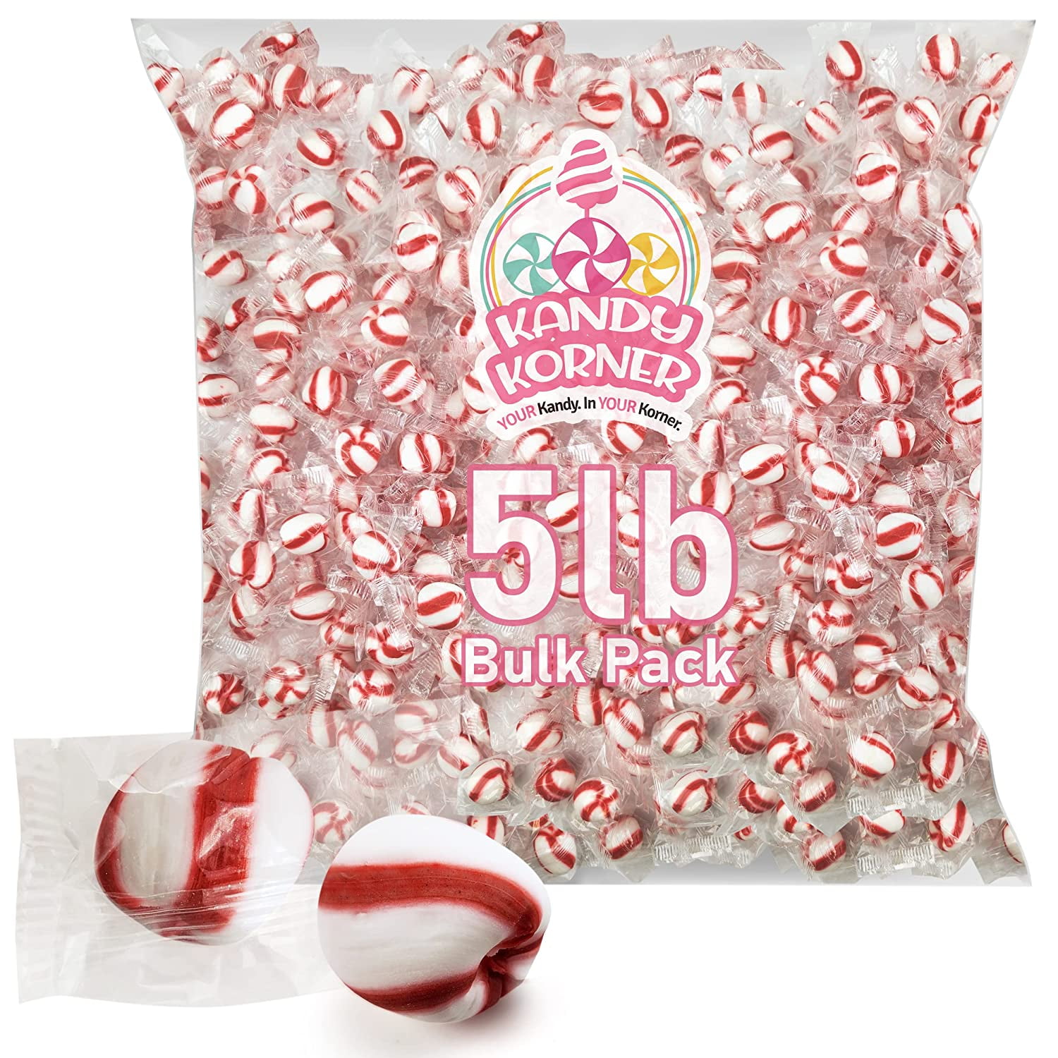 Bobs Sweet Stripes Soft Peppermint Candy, 5 Pound Individually Wrapped ...