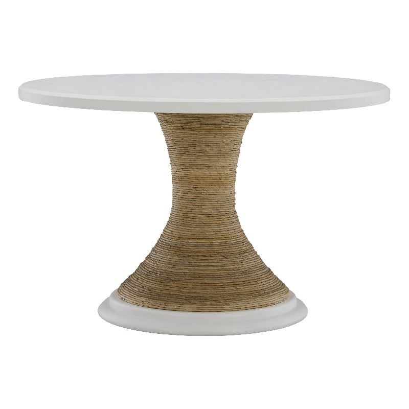 Boca Grande White Abaca Wood Round Dining Table - Walmart.com