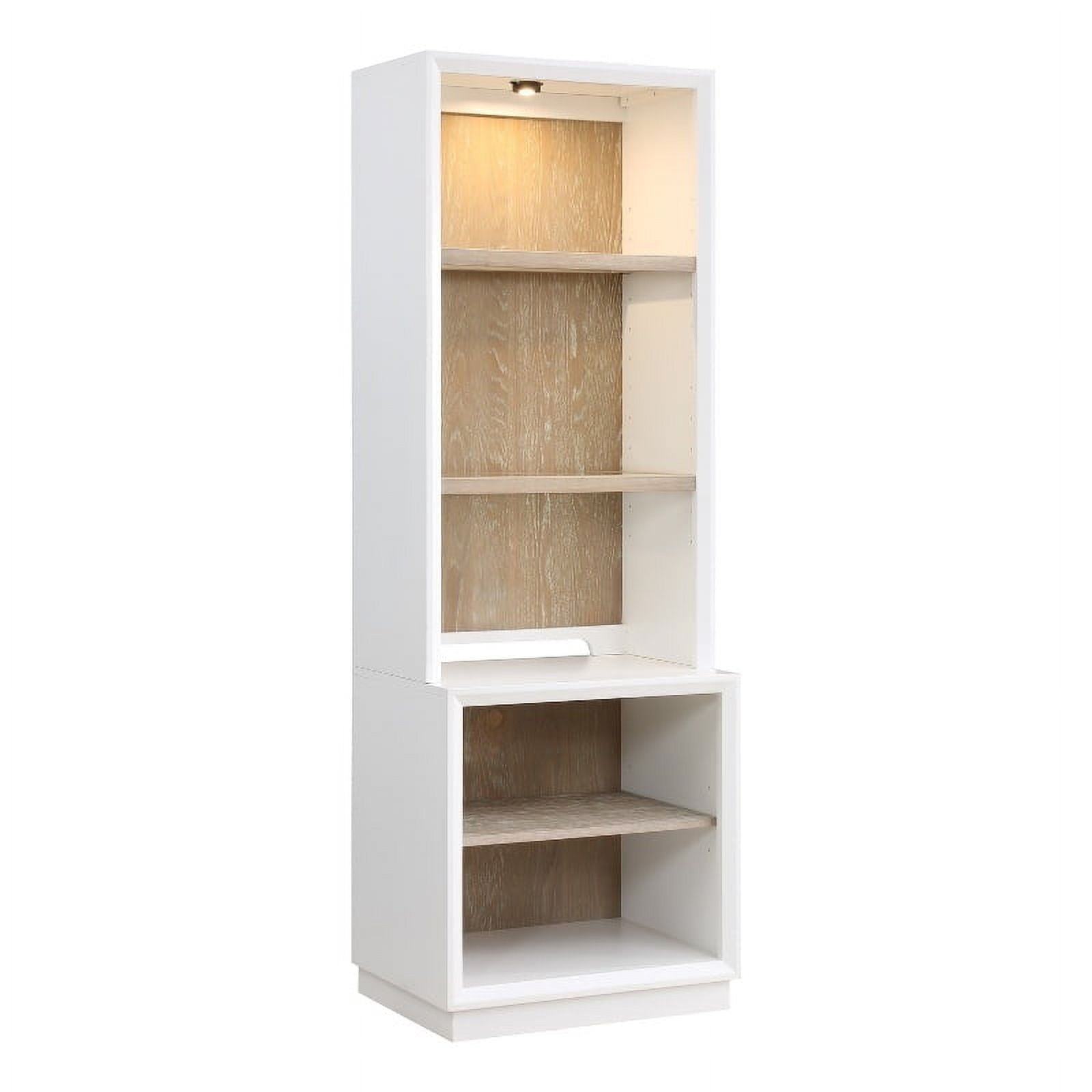 Boca Grande White Wood Low Bookcase with Hutch - Walmart.com